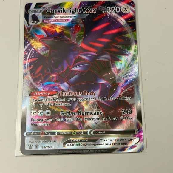 Pokemon | Toys | Pokemon Corviknight Vmax Trading Card Red Blue Purple ...
